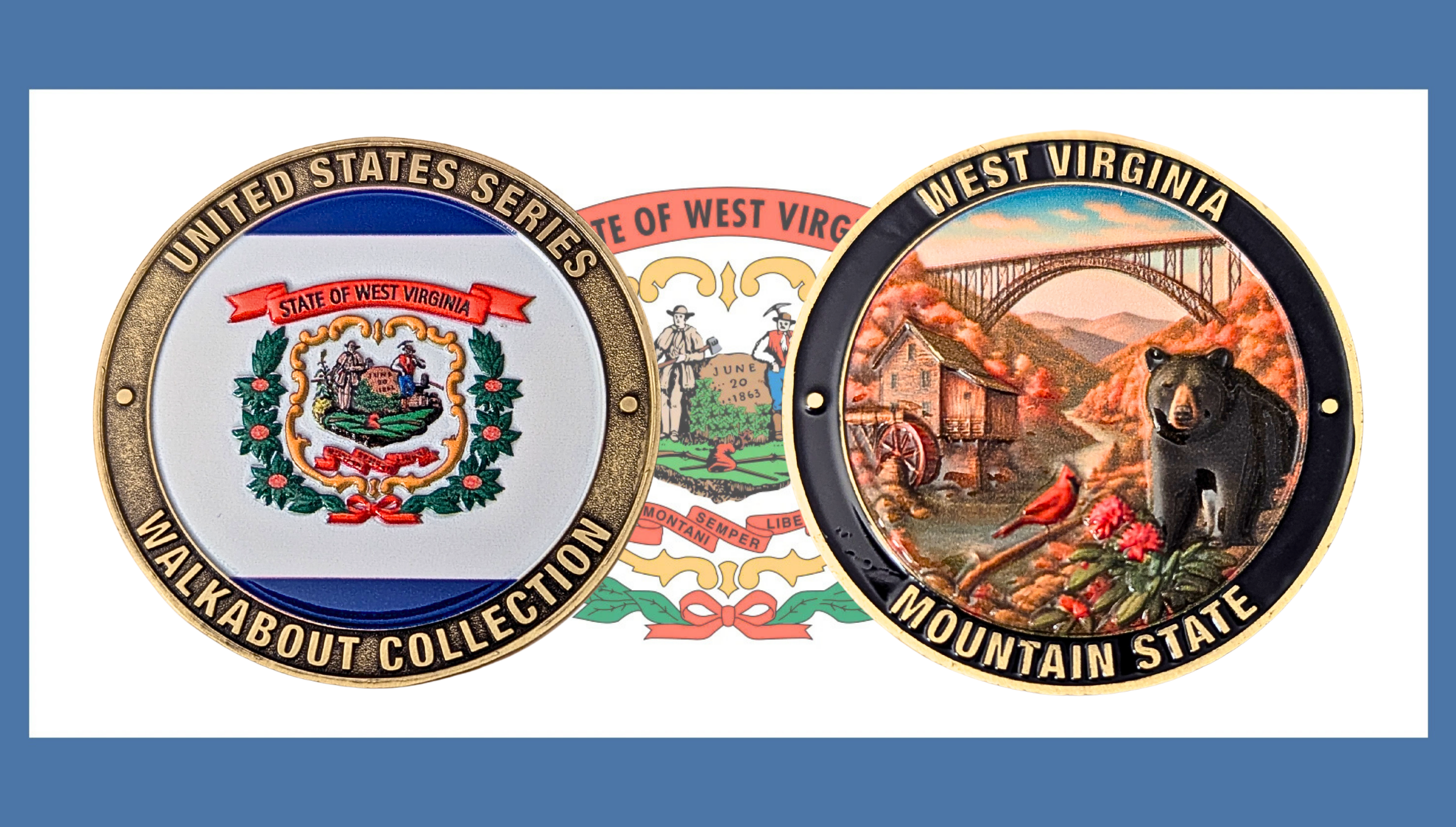 West Virginia State Coin | Challenge Coins | Walkabout Collection