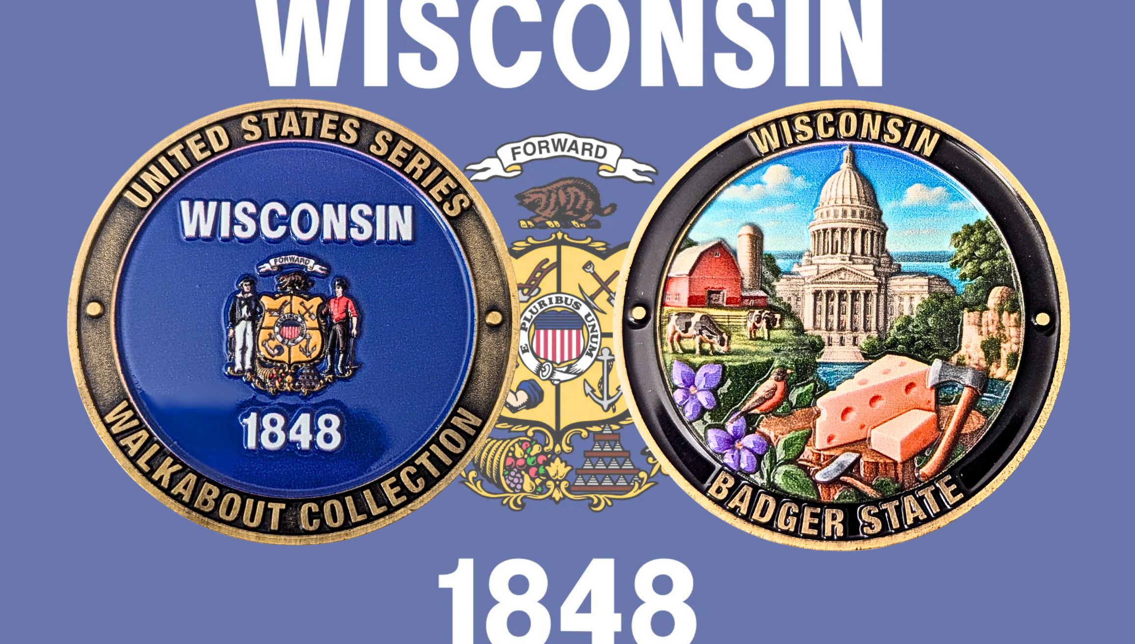 Wisconsin State Coin | Challenge Coins | Walkabout Collection